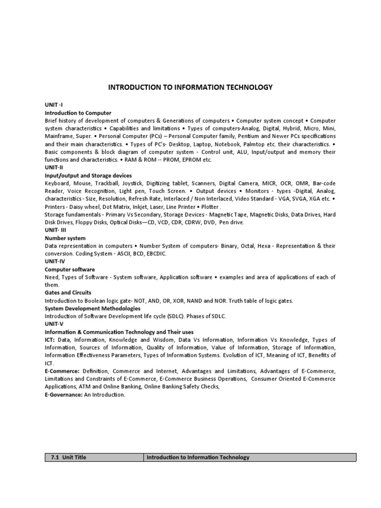 Introduction To Information Technology | PDF | Computer Data Storage ...
