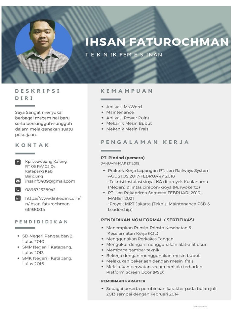 CV Ihsan Faturochman | PDF
