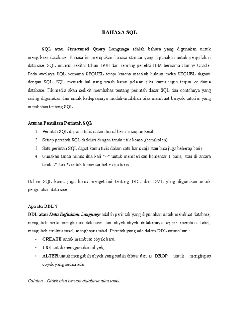 Bahasa SQL | PDF