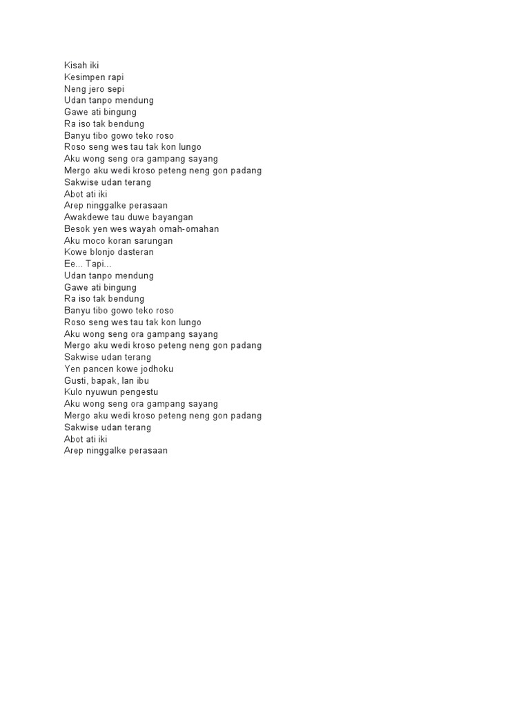 Mendung Tanpo Udan | PDF