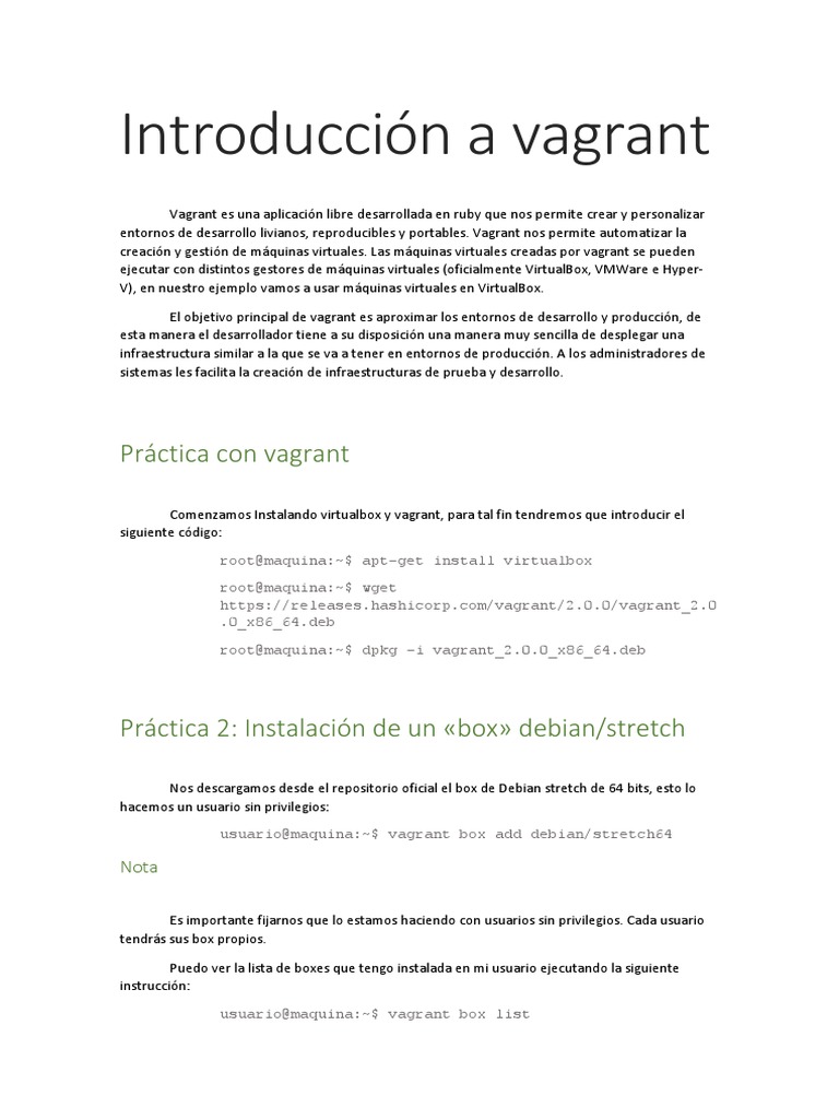 Práctica Vagrant | PDF | Software del sistema | Edad de información