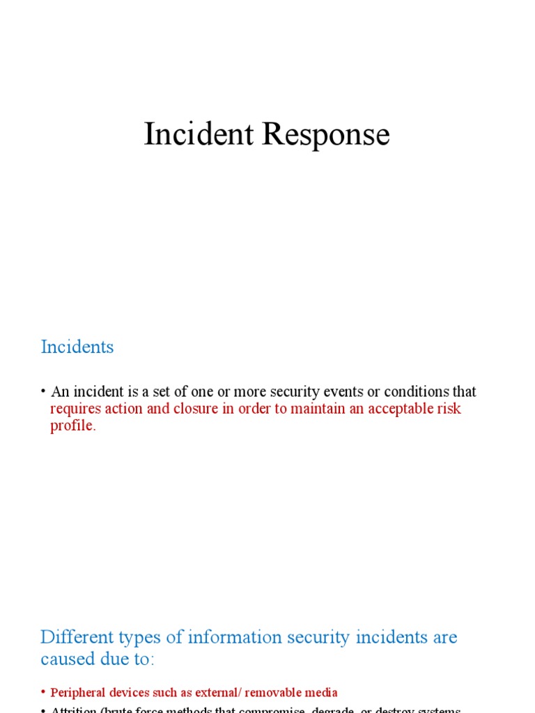 Incident Response | PDF | Information Security | Incident Management
