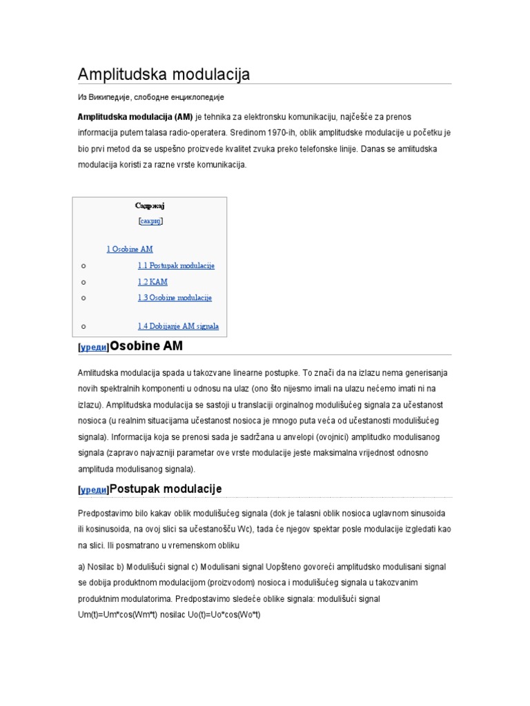 Amplitudska Modulacija | PDF
