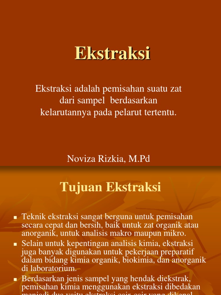 Pemahaman dan Metode Ekstraksi | PDF | Sains & Matematika