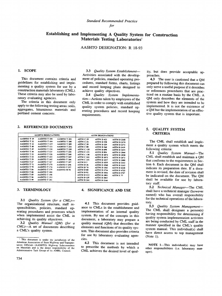 Aashto R 18-93 | PDF