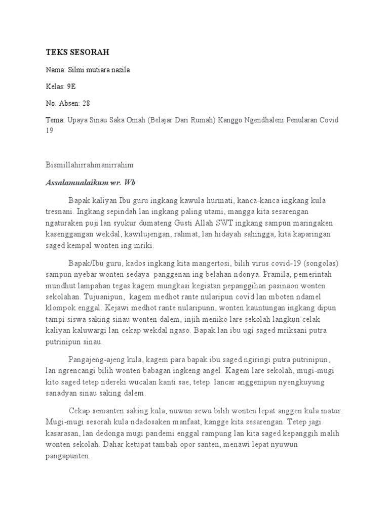 Teks Sesorah Uprak Bjawa | PDF