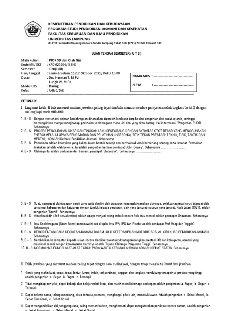 Uts PGSD 2021 | PDF | Karier & Perkembangan