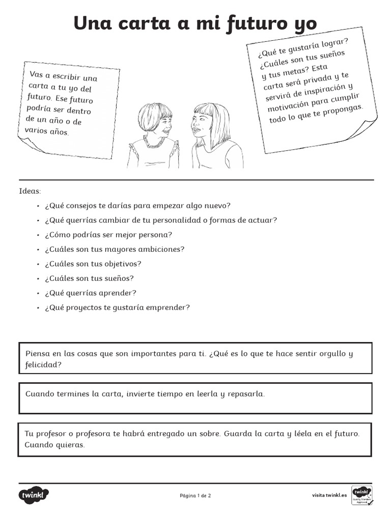 Carta a mi yo del futuro para niños | PDF