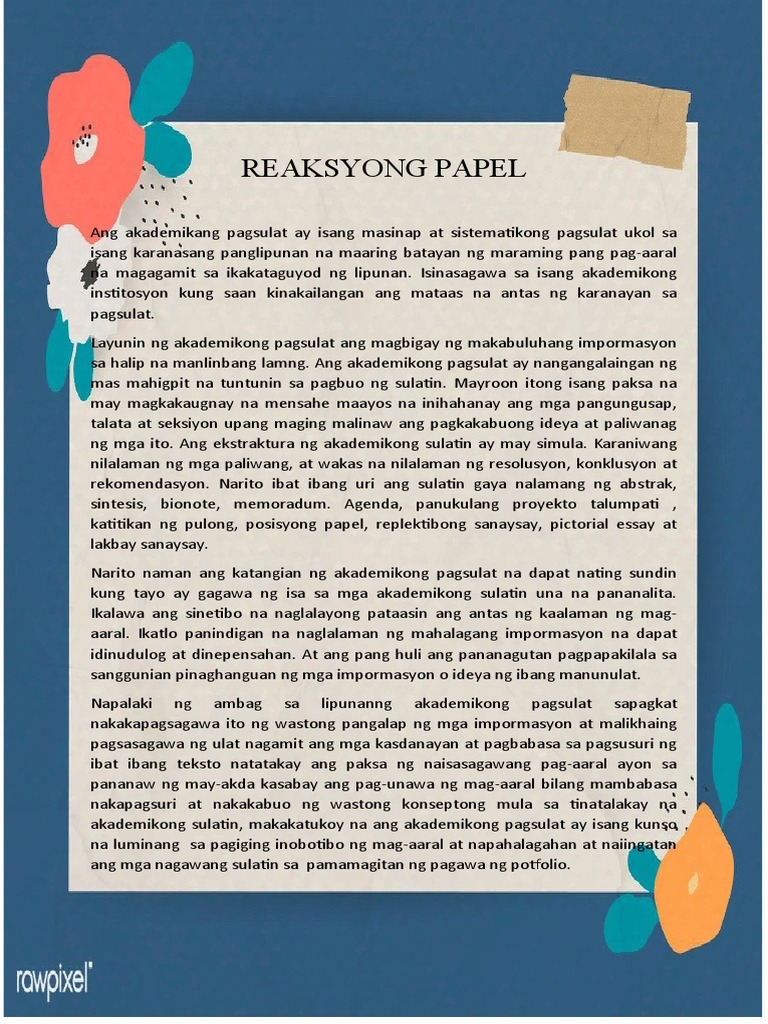 Reaksyong Papel Sa Filipino | PDF