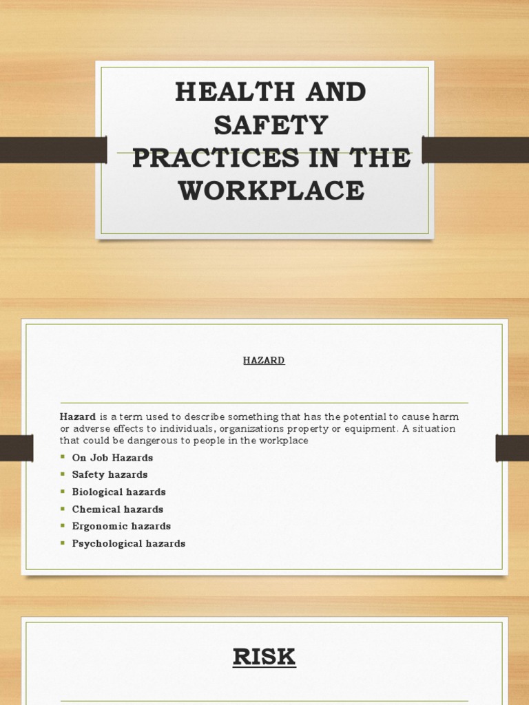 Workplace Health and Safety Practices | PDF