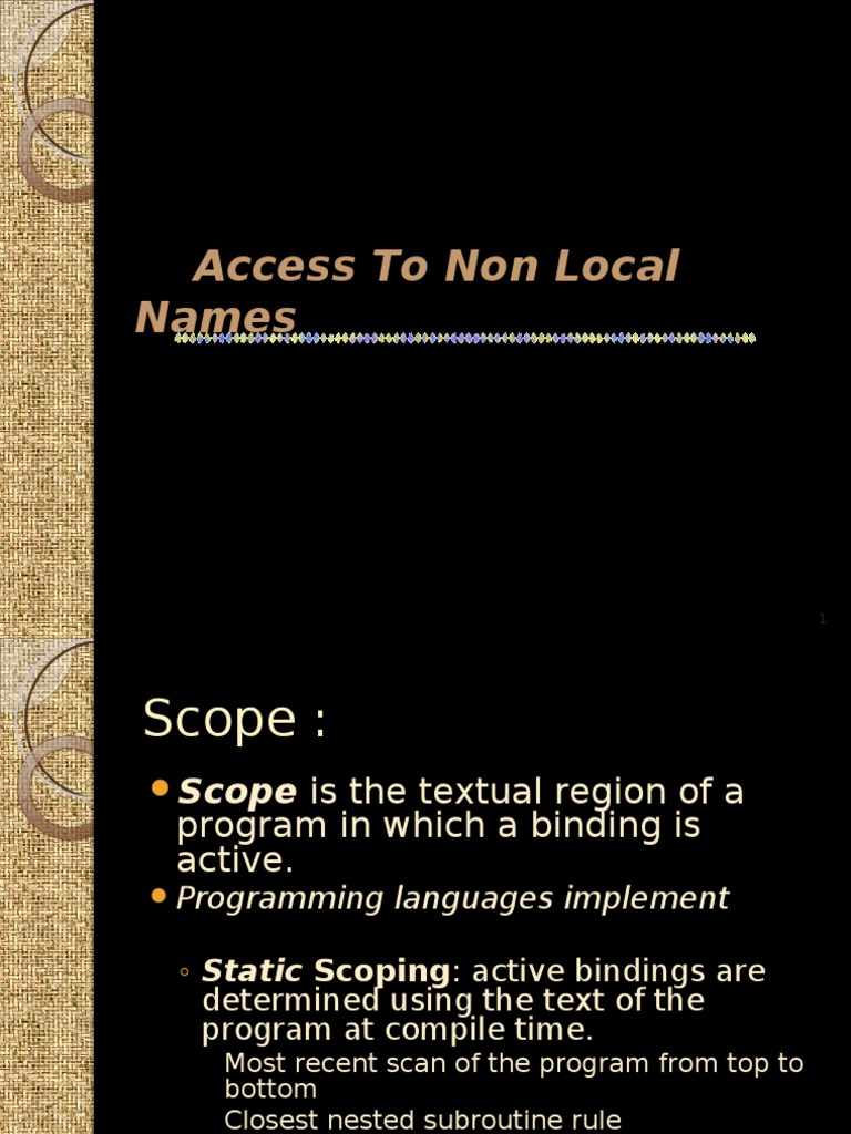 Non Local Names | PDF | Scope (Computer Science) | Subroutine