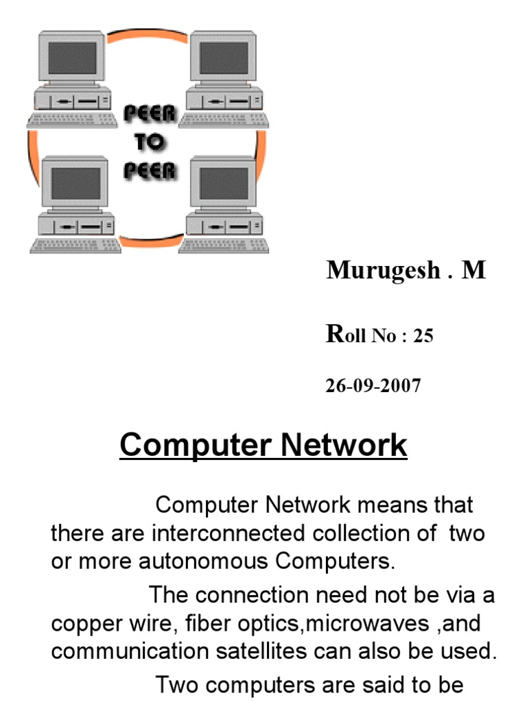 Murugesh - M R: Oll No: 25 26-09-2007 | PDF | Peer To Peer | Public Key Cryptography
