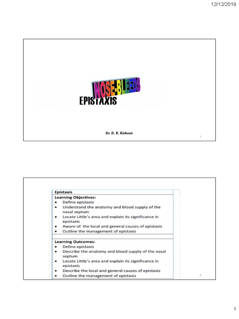 Epistaxis | PDF | Human Nose | Bleeding