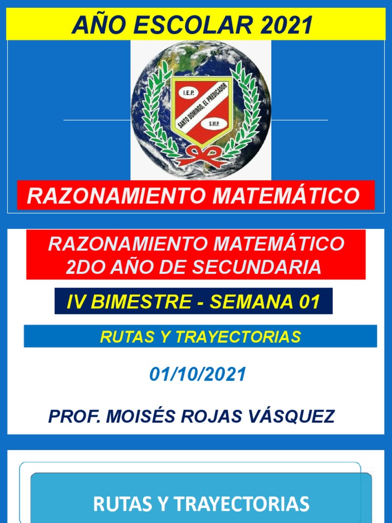 RM Semana 01 Rutas y Trayectorias 2do Año | PDF