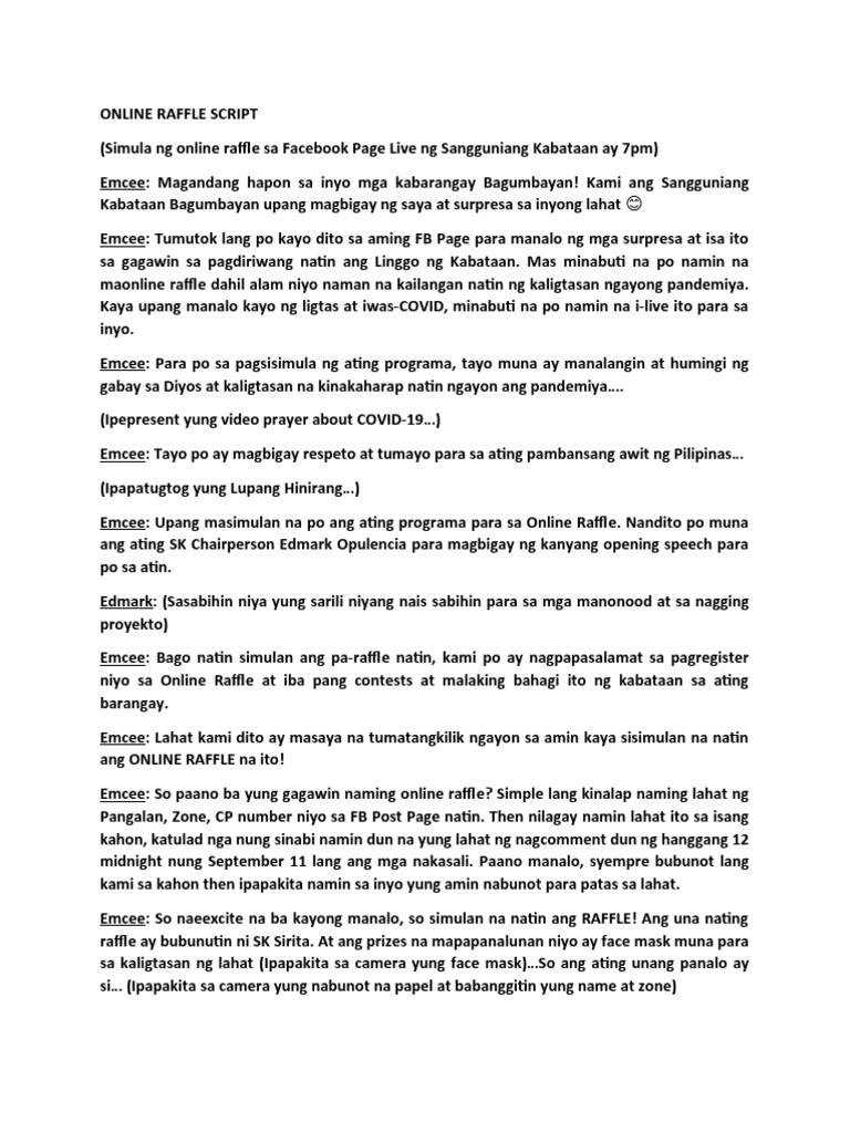 Online Raffle Script | PDF
