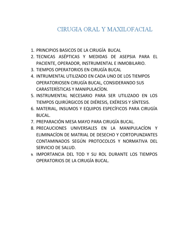 Cirugia Oral y Maxilofacial | PDF