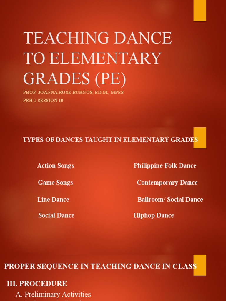 Teaching Dance To Elementary Grades (Pe) | PDF | Dances | Performing Arts
