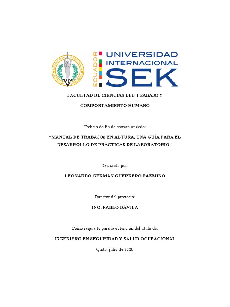 Proyecto de Titulación - Ing SSO - Leonardo Guerrero 1.0 | PDF