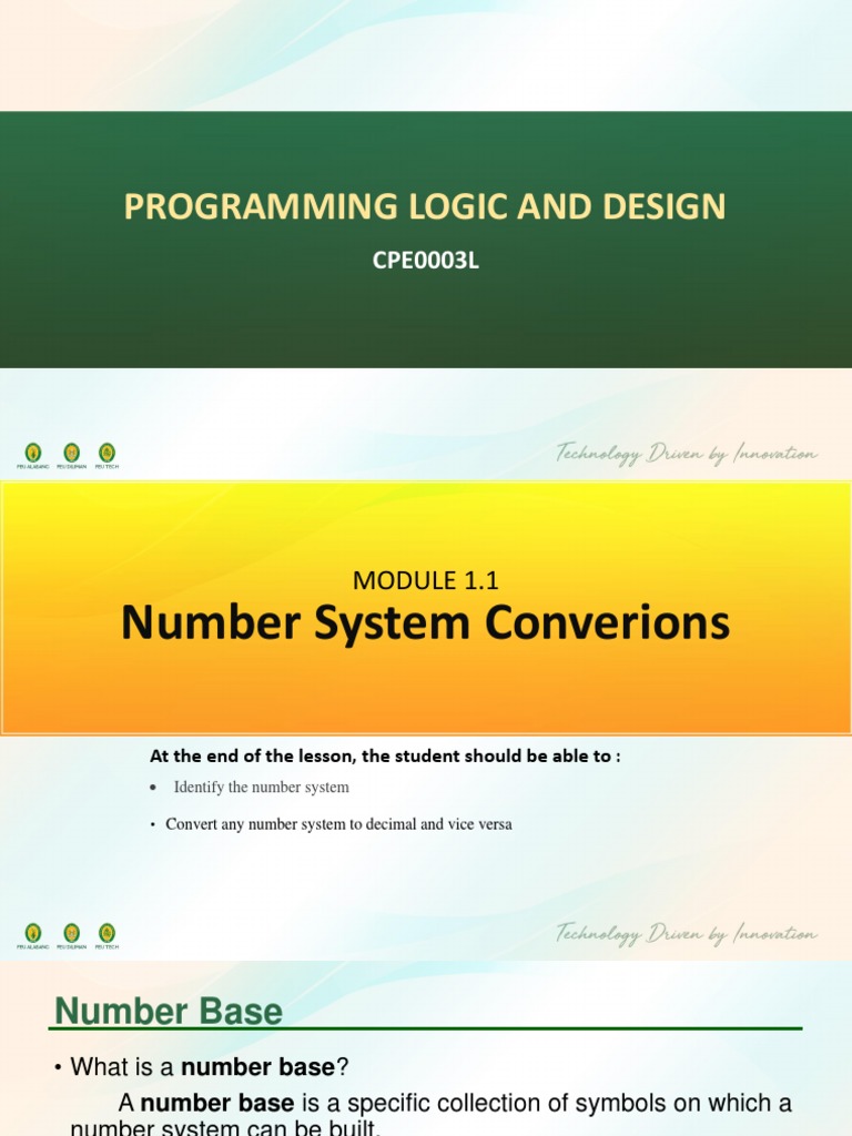 (M1-MAIN) Number Systems - Conversion, Arithmetic, Digital Codes & Binary Representation | PDF ...