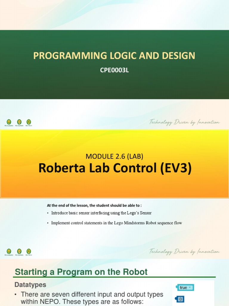 (M2S6-PPT) - Control Structure (Open Roberta Lab) | PDF | Sensor ...