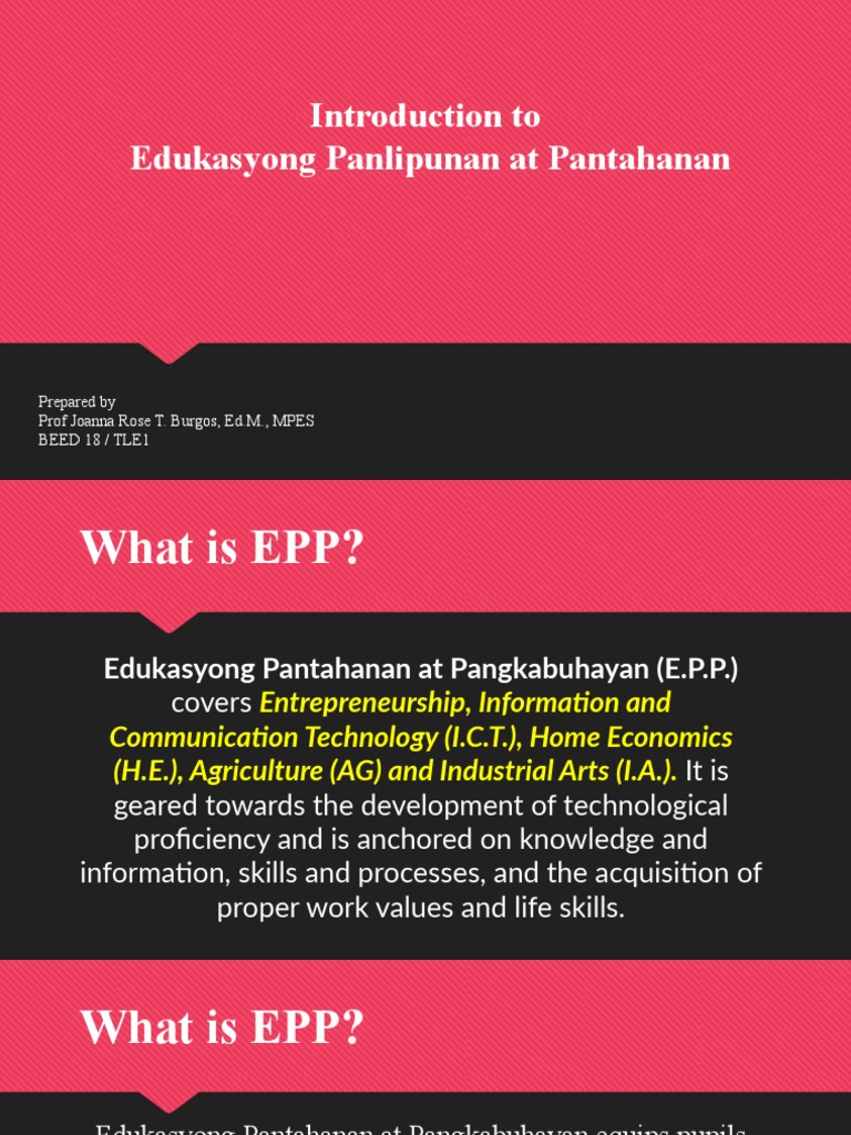 EPP Module Overview and Assignments | PDF | Language Arts & Discipline