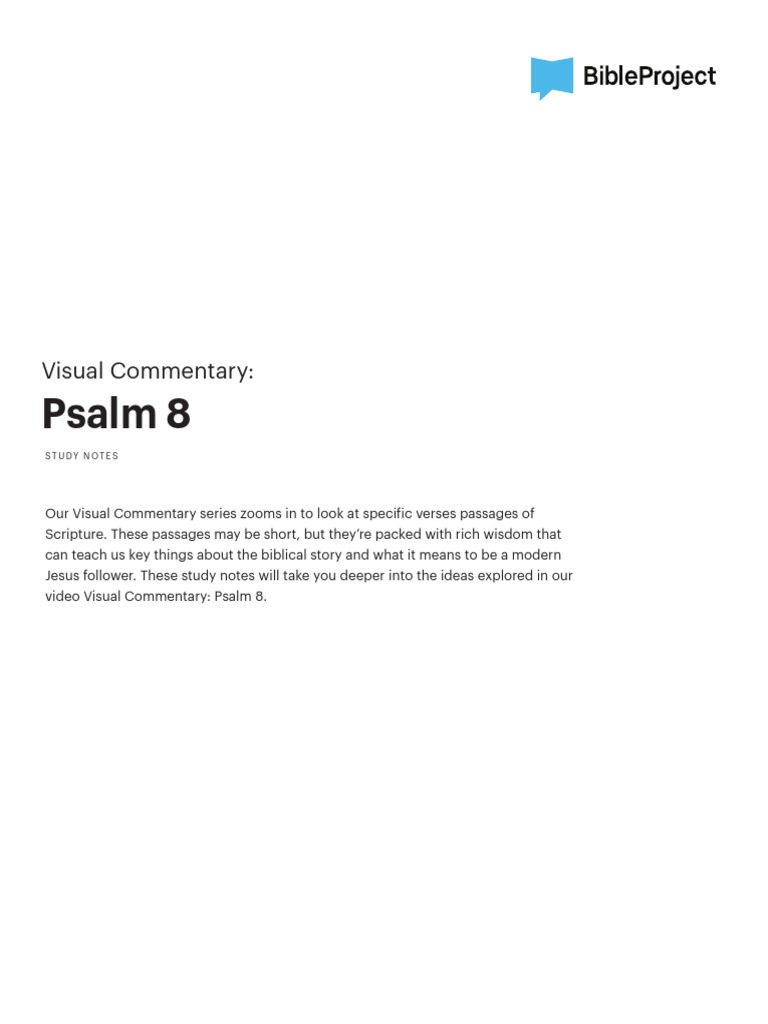 Insights on Psalm 8: Humanity's Role | PDF | Genesis Creation Narrative ...