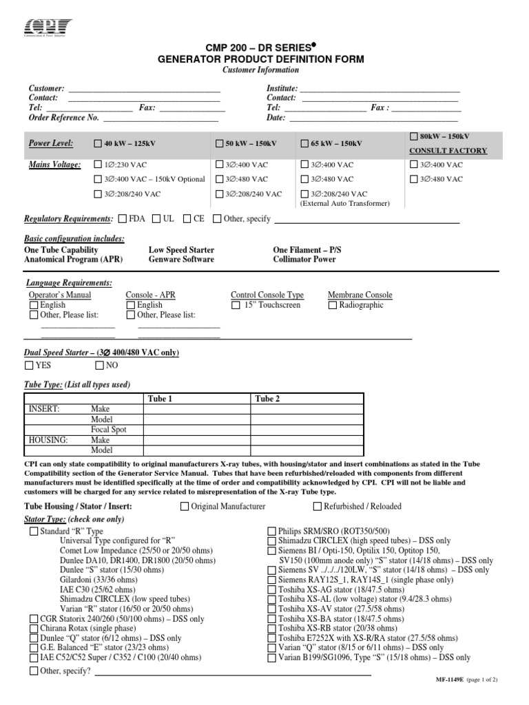 CMP 200DR PD Form Rev E | PDF | Vacuum Tube | Electrical Engineering