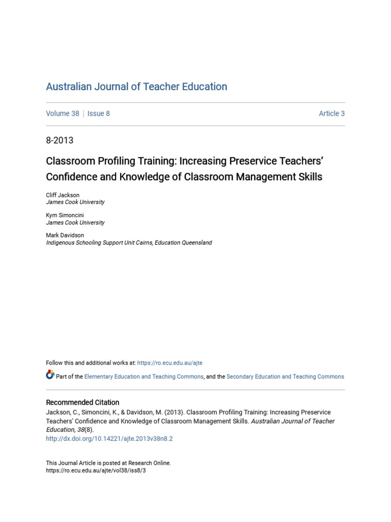 Classroom Profiling Training With Preservice Teachers | PDF | Classroom ...