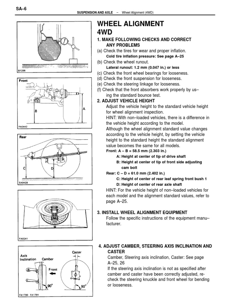 Wheel Alignment 4WD: Suspension and Axle | Download Free PDF | Steering ...