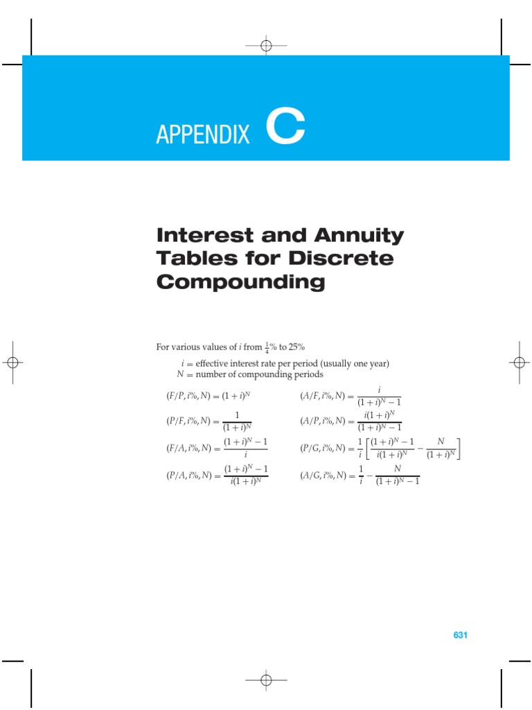 Appendix: Interest and Annuity Tables For Discrete Compounding | PDF ...