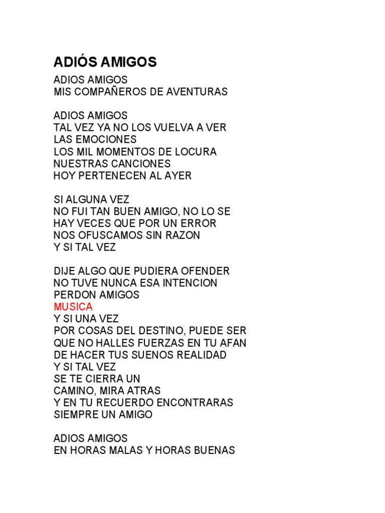Adiós Amigos | PDF