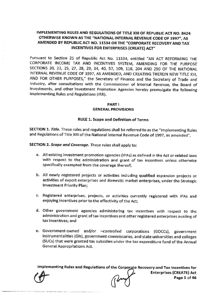 Irr Ra 8424 RRD | PDF