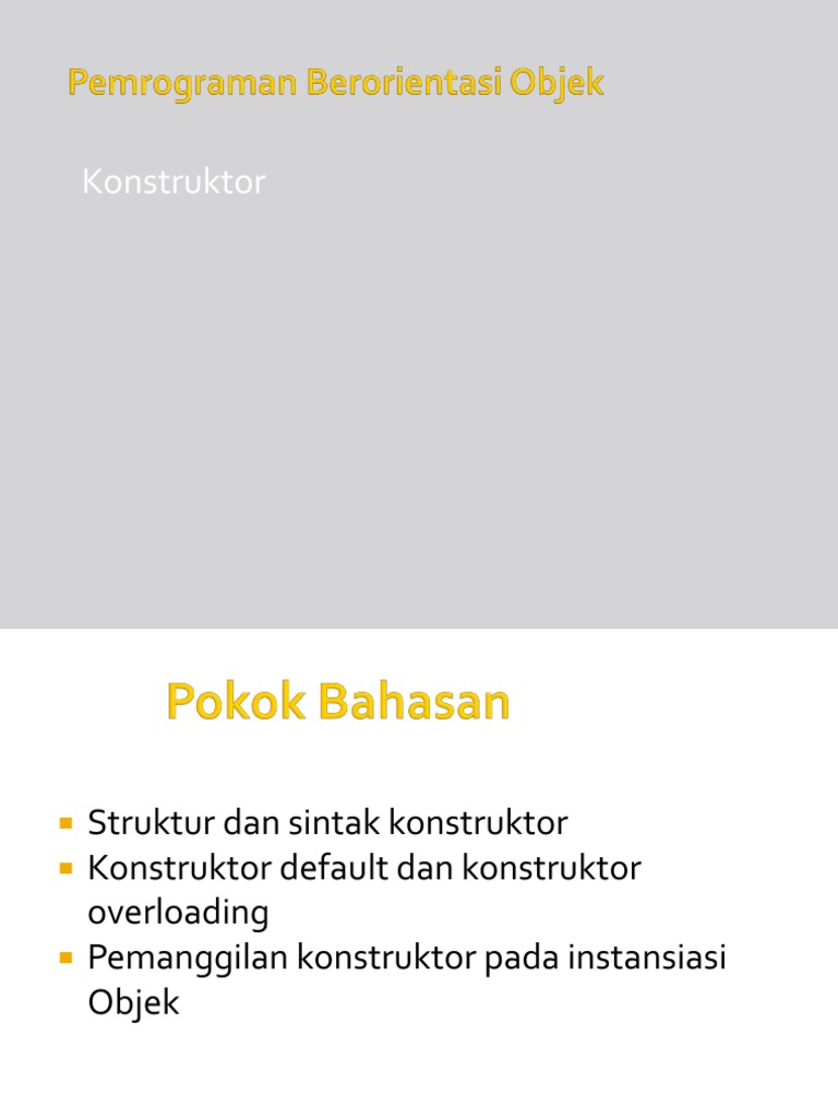 Slide Chapt 04 Konstruktor | PDF Slide Chapt 04 Konstruktor | PDF
