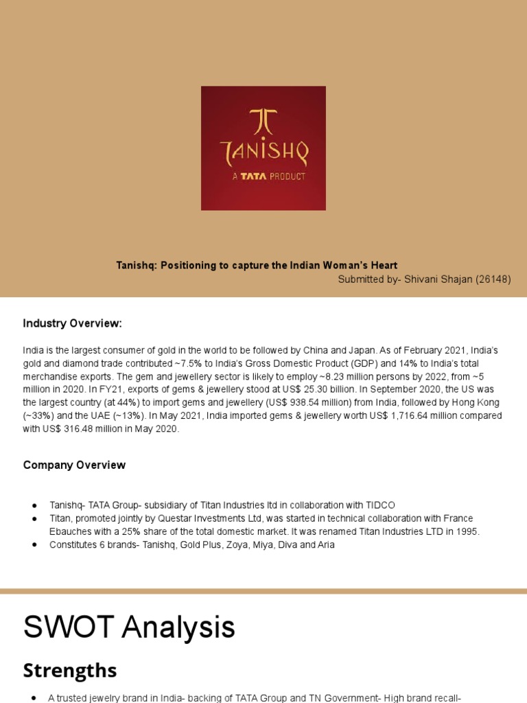 Tanishq: Capturing the Indian Market | PDF | Brand | Jewellery