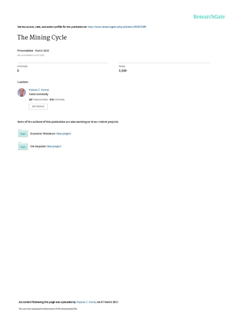 The Mining Cycle | PDF | Life Cycle Assessment | Natural Materials