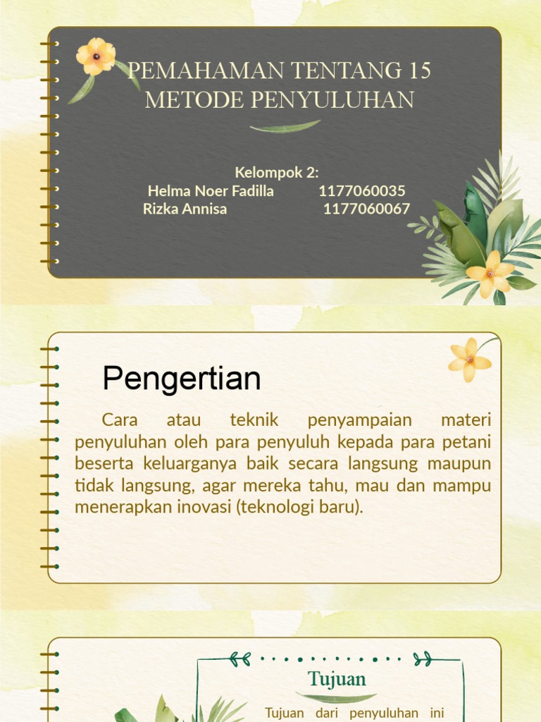15 Metode Penyuluhan Kelompok 2 | PDF
