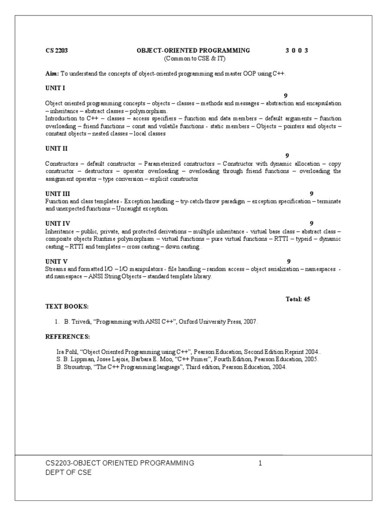 Object Oriented Programming Pdf Object Oriented Programming