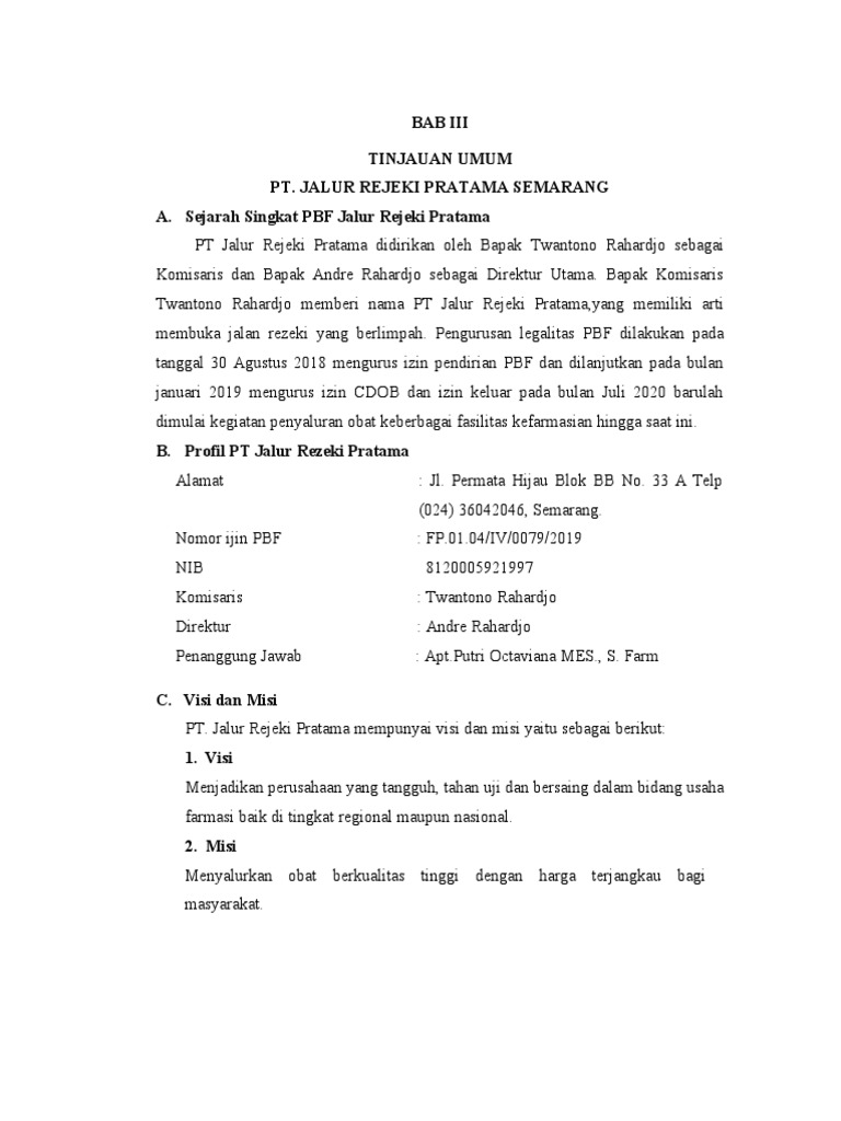 Bab III Laporan PBF | PDF