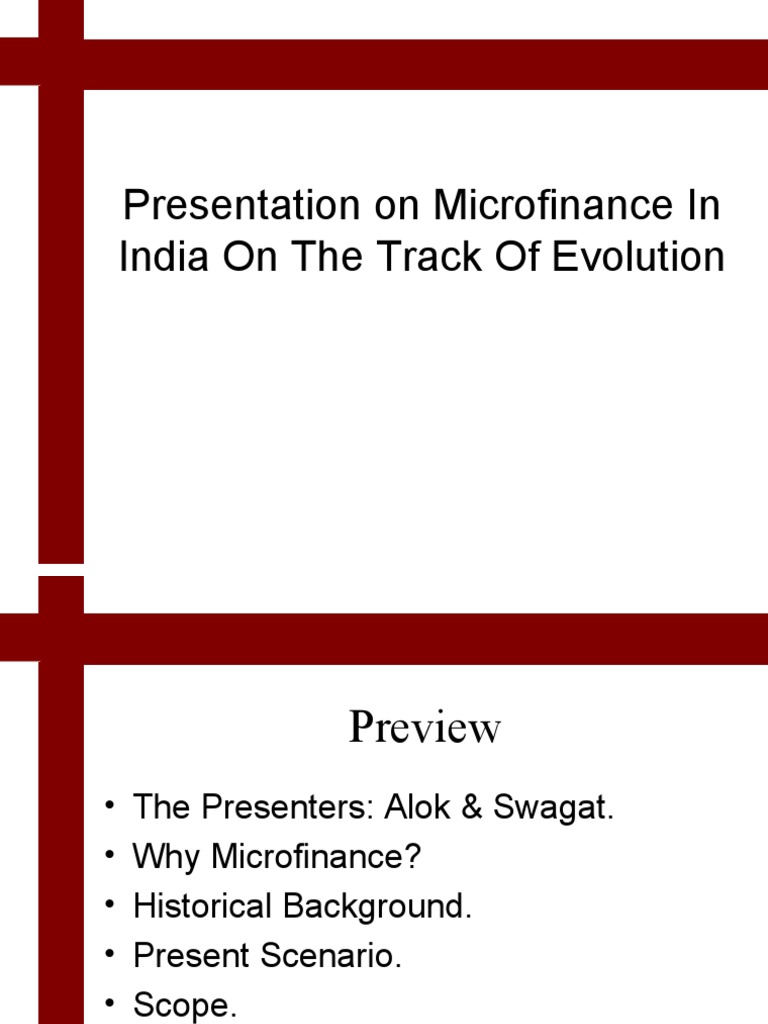 Presentation On Microfinance in India On The Track of Evolution | PDF ...
