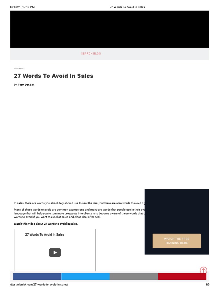 27 Words To Avoid in Sales | PDF | Sales | Communication