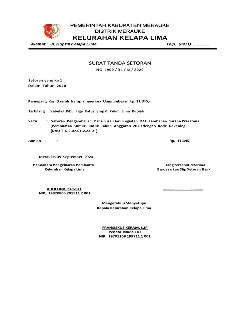 Surat Tanda Setoran 2020 | PDF