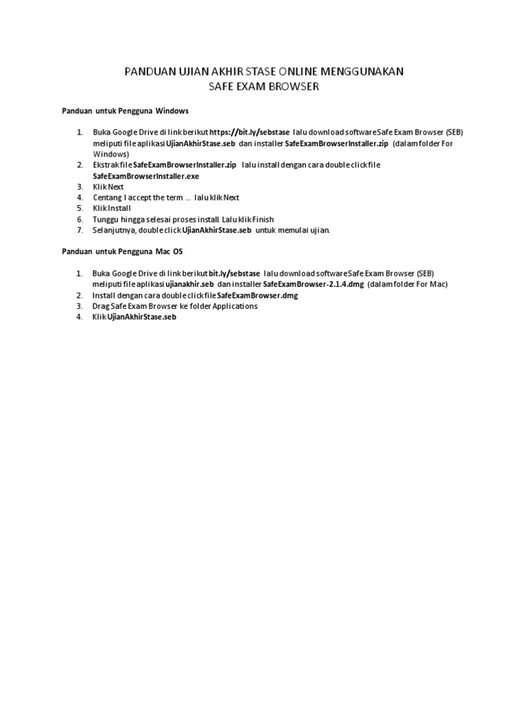 Panduan Cara Instal SEB | PDF | Komputer