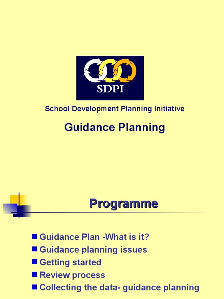 Guidance Planning: School Development Planning Initiative | PDF ...