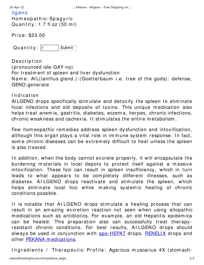 Pekana - Ailgeno - Free Shipping On Orders Over $50 - . | PDF | Liver | Chronic Condition