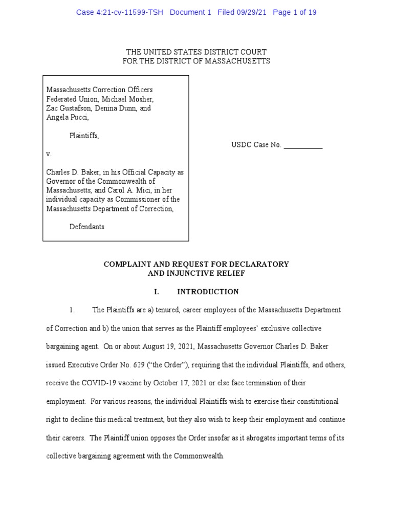 Complaint and Request For Declaratory and Injunctive Relief I | PDF ...