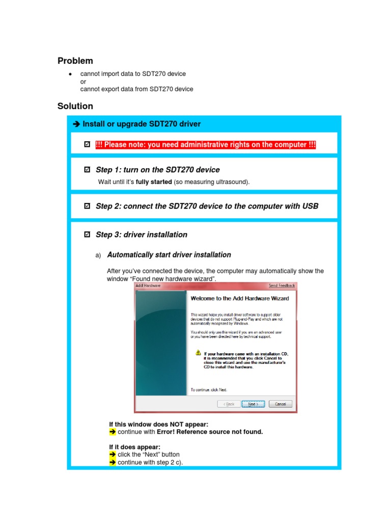 SDT270 Driver Installation Guide | PDF | Device Driver | Usb