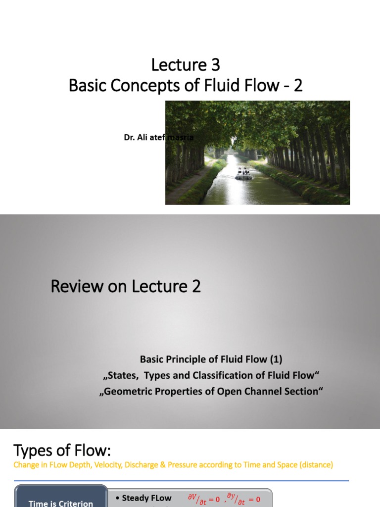 Lecture3.Basic Concept of Fluid Flow 2 | PDF | Fluid Dynamics | Momentum