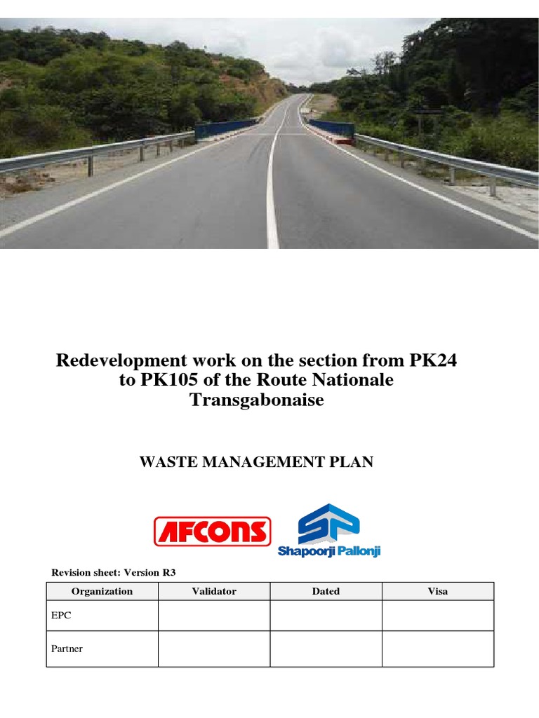 Waste Management Plan for Transgabonaise | PDF | Waste | Waste Management