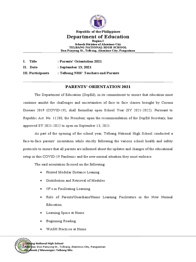 Parents Orientation 2021 Overview Pdf