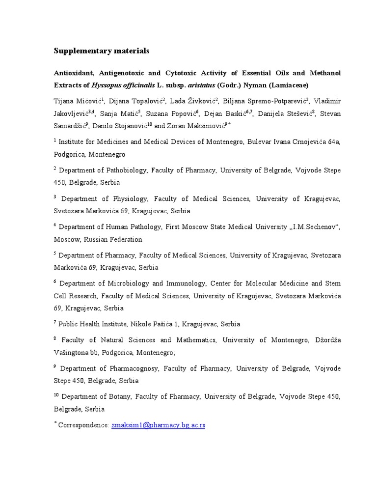 Supplementary Materials | PDF | Life Sciences | Biology